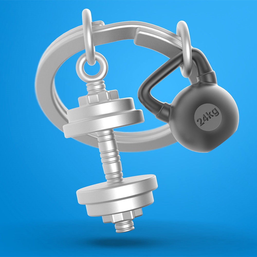 Dumbbell Keychain - Sports - Keychain - Metalmorphose